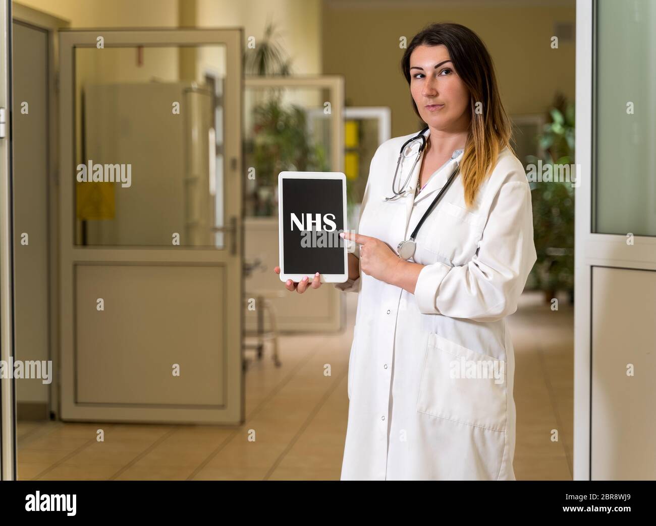 Nhs hospital corridor hi-res stock photography and images - Alamy