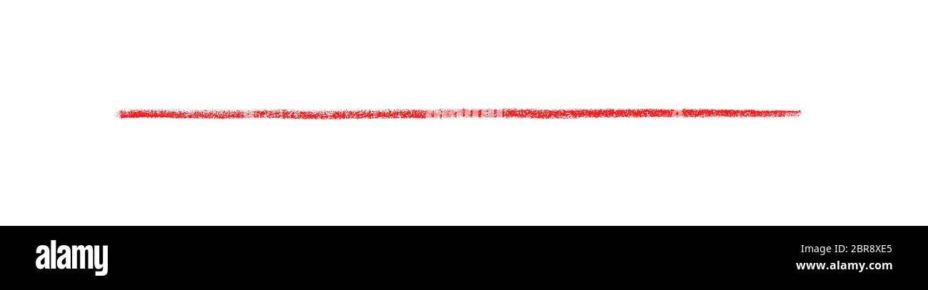 Very long pencil line with red color - Hand painted Stock Photo - Alamy