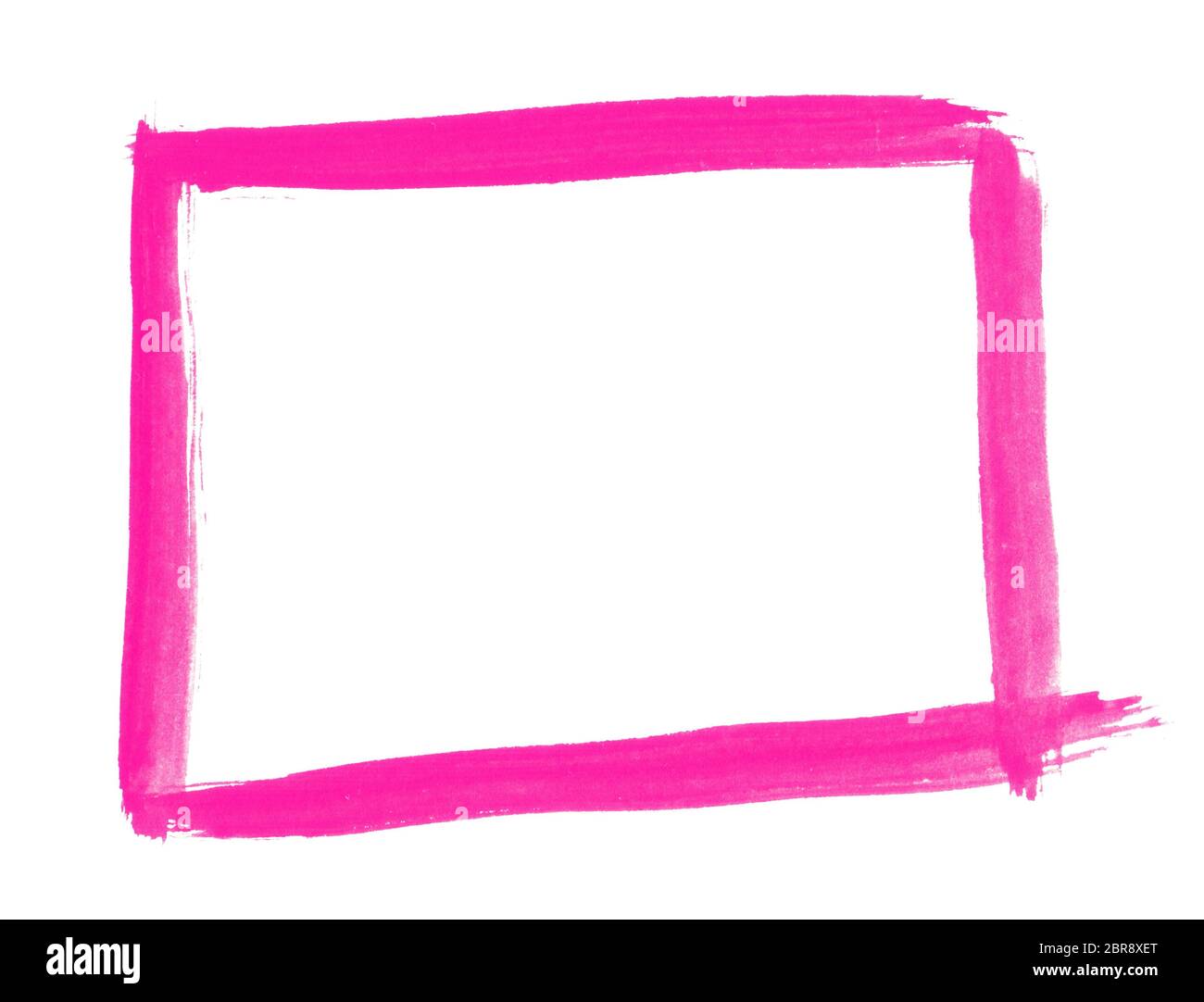 Empty pink rectangle frame - Hand drawn with paintbrush Stock Photo - Alamy