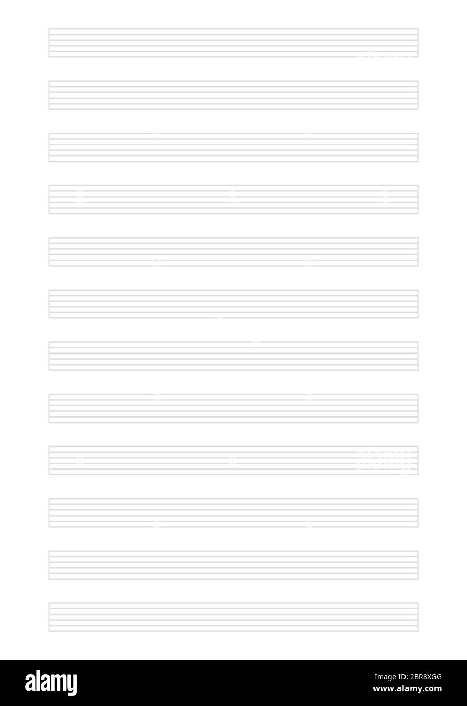 Blank template for music notes - 12 x 6 lines Stock Photo - Alamy