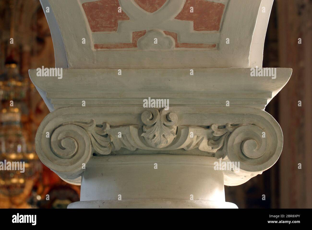 Column, stucco in the church of St. Catherine in Zagreb Stock Photo - Alamy