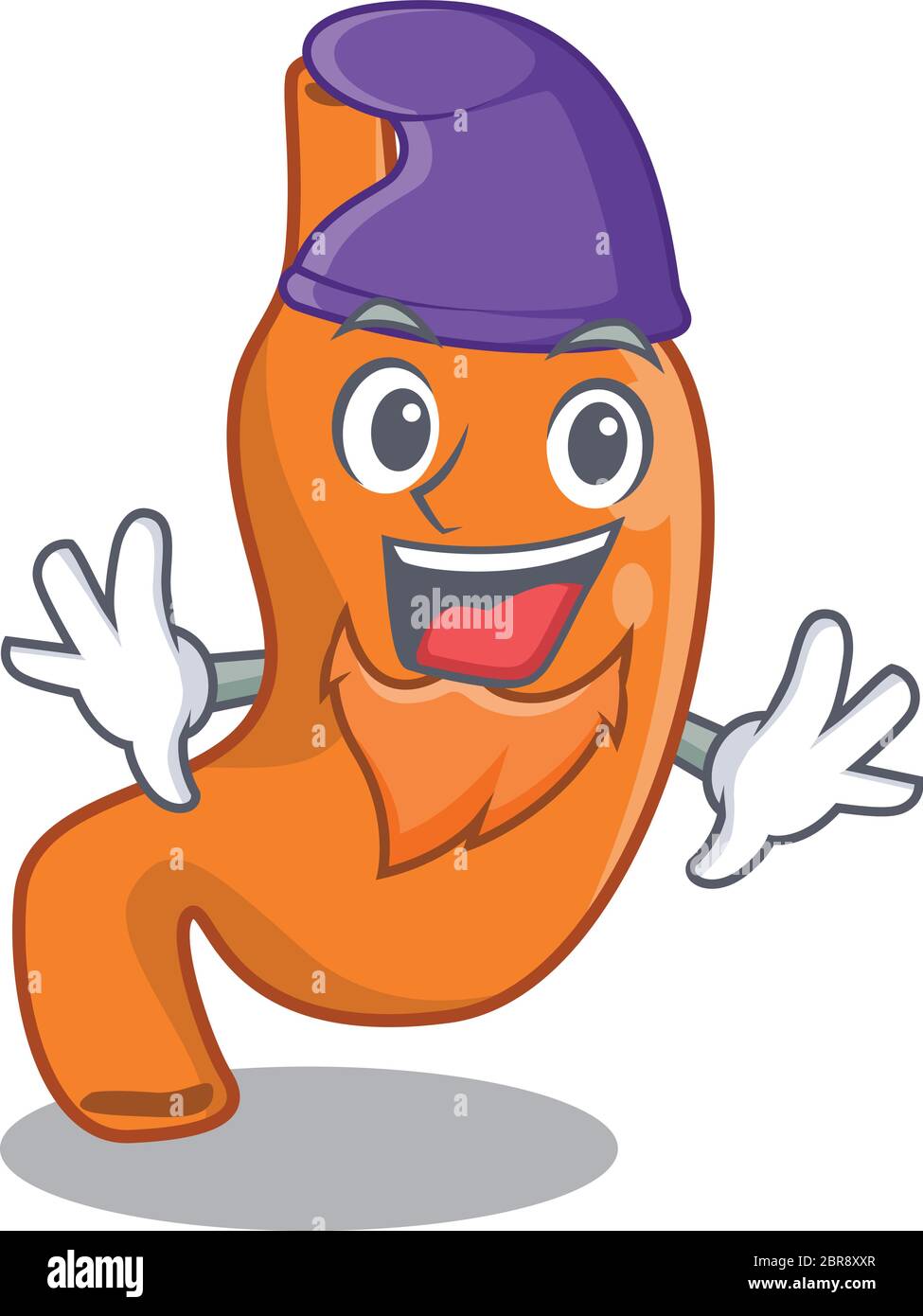 An adorable cartoon design of stomach as an Elf fairytale character ...