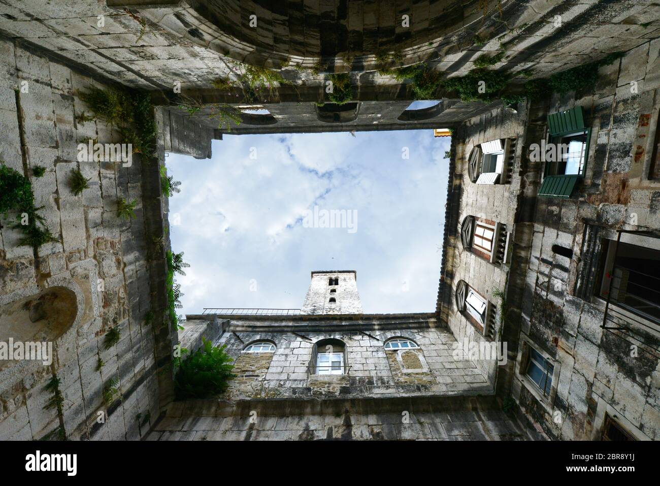 Beautiful old buildings in the Diocletians Palace in Split, Croatia ...