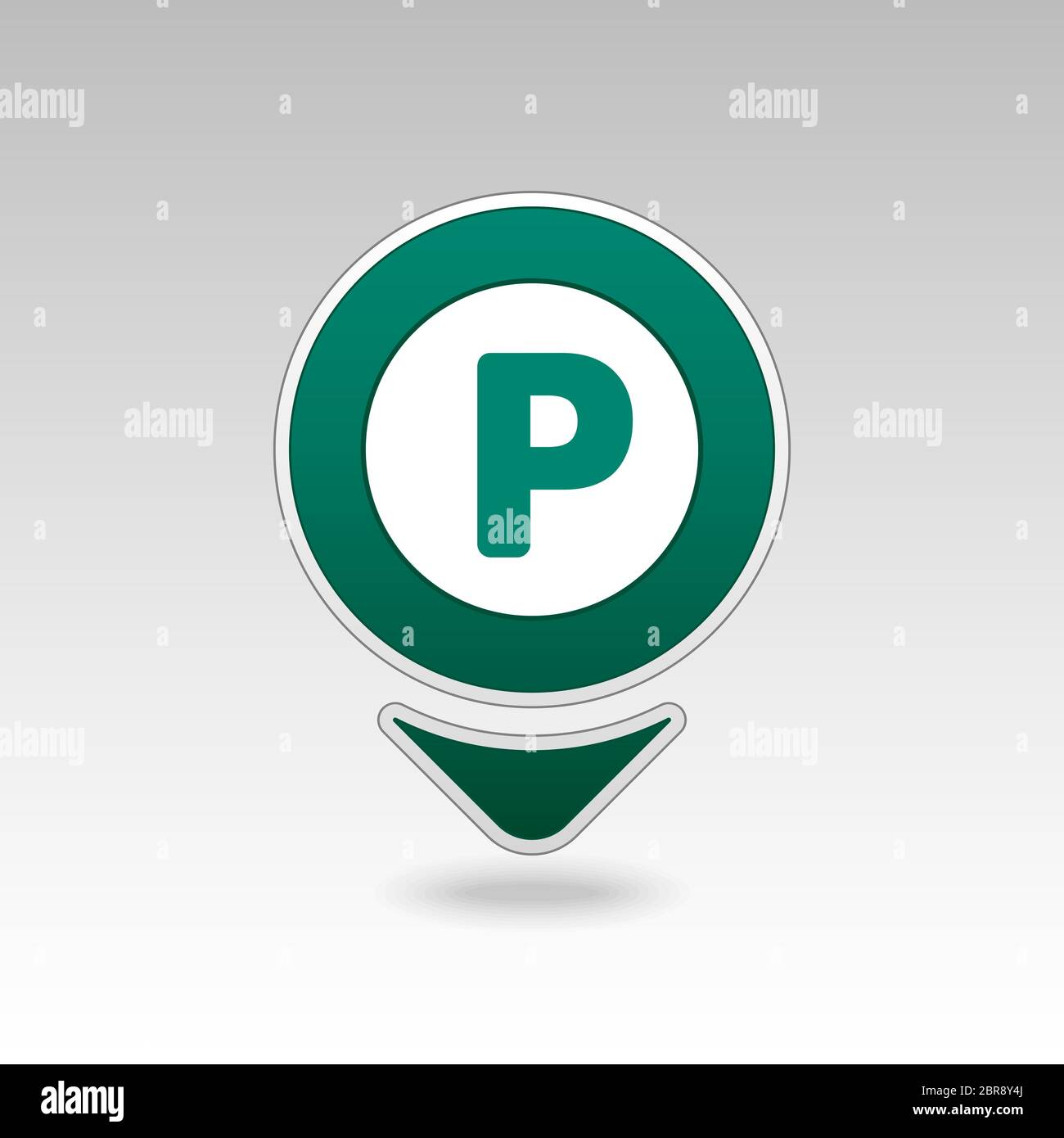 Parking pin map icon. Map pointer. Map markers. Destination vector icon. GPS location symbol ...
