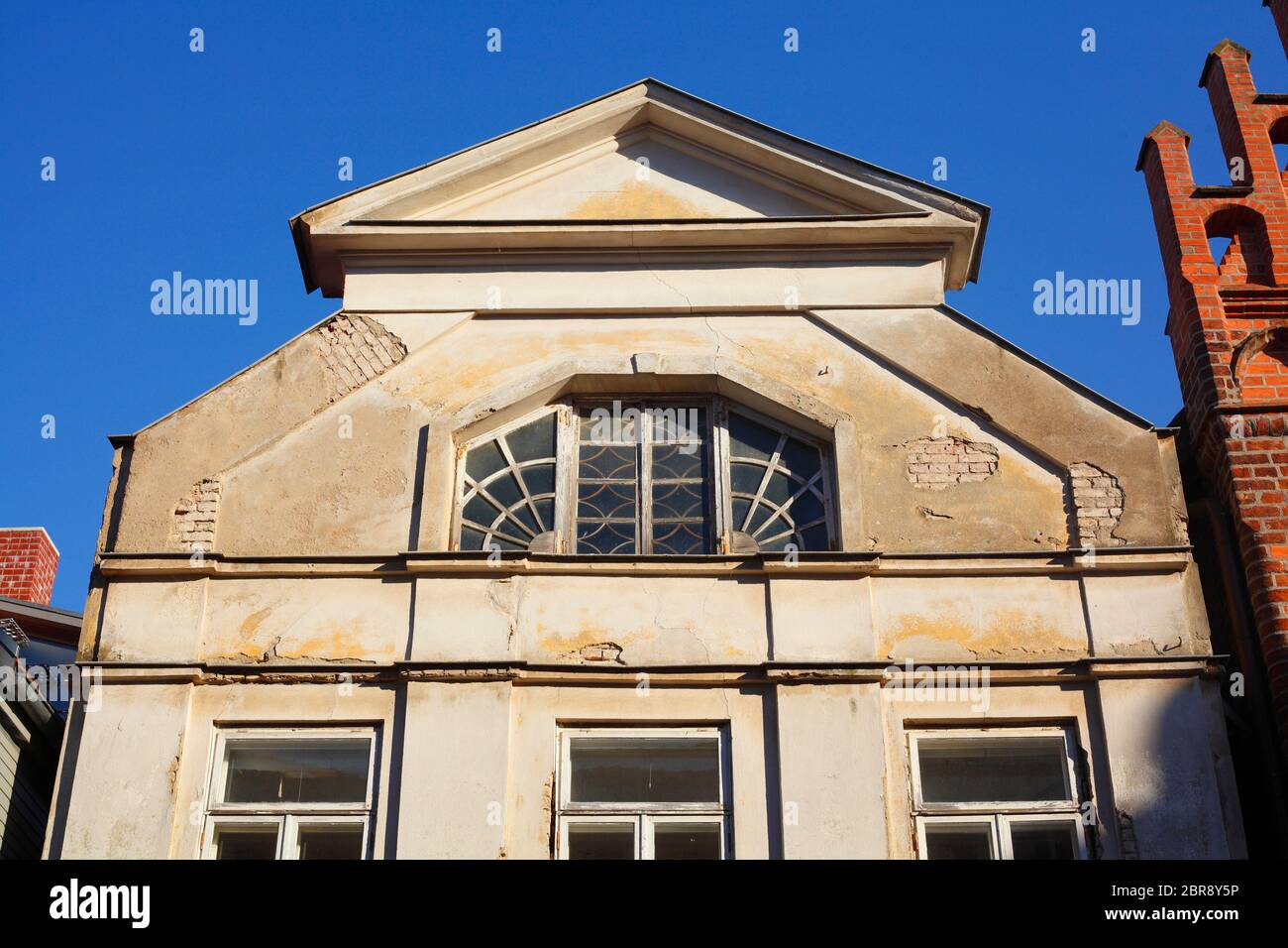 Old gable in the old town, Güstrow, Mecklenburg-Vorpommern, Germany ...
