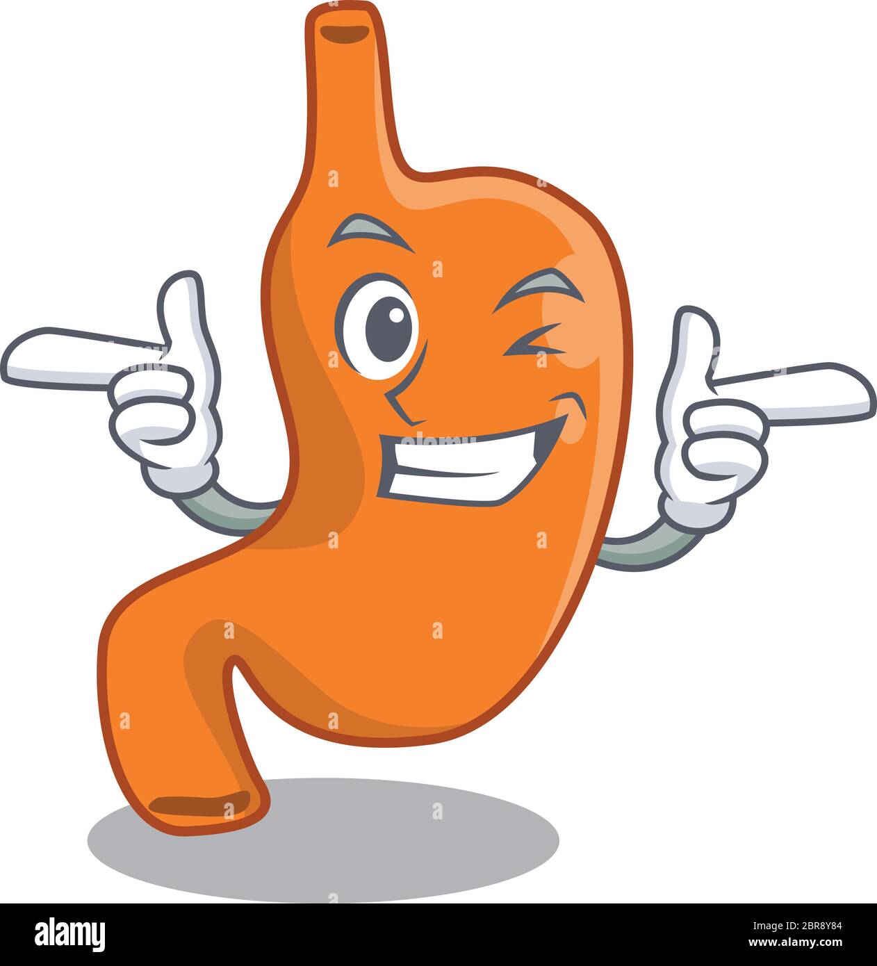 Cartoon design of stomach showing funny face with wink eye Stock Vector ...