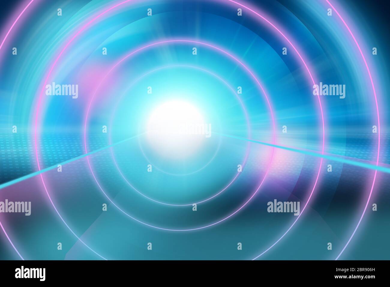 Graphical virtual neon light tunnel theme, abstract technology ...