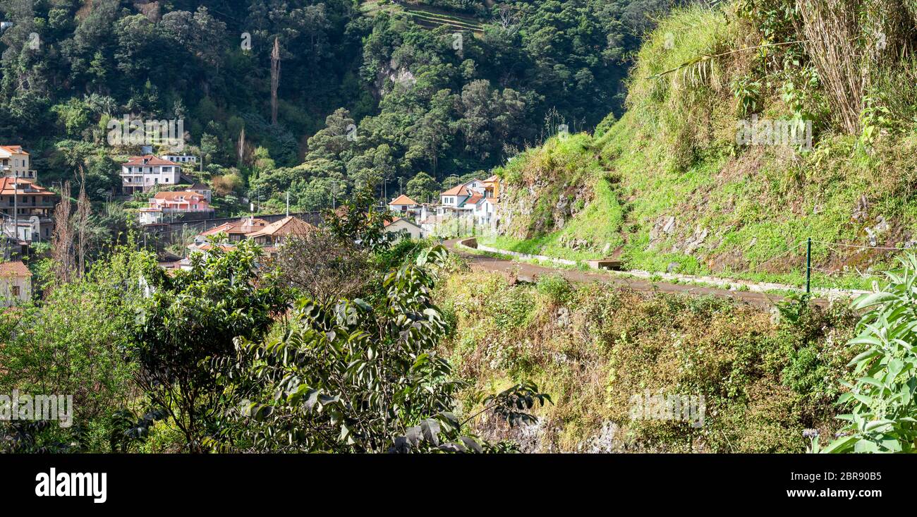 Levada dos Marocos also known as the Mimosa valley near Machico on the ...