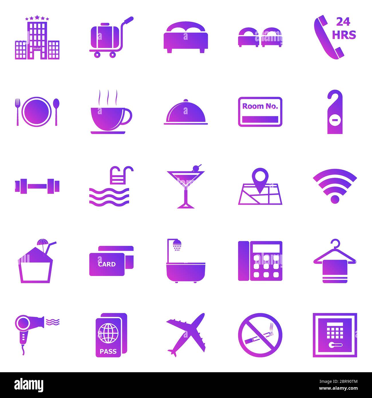 Hotel gradient icons on white background, stock vector Stock Vector Image & Art - Alamy