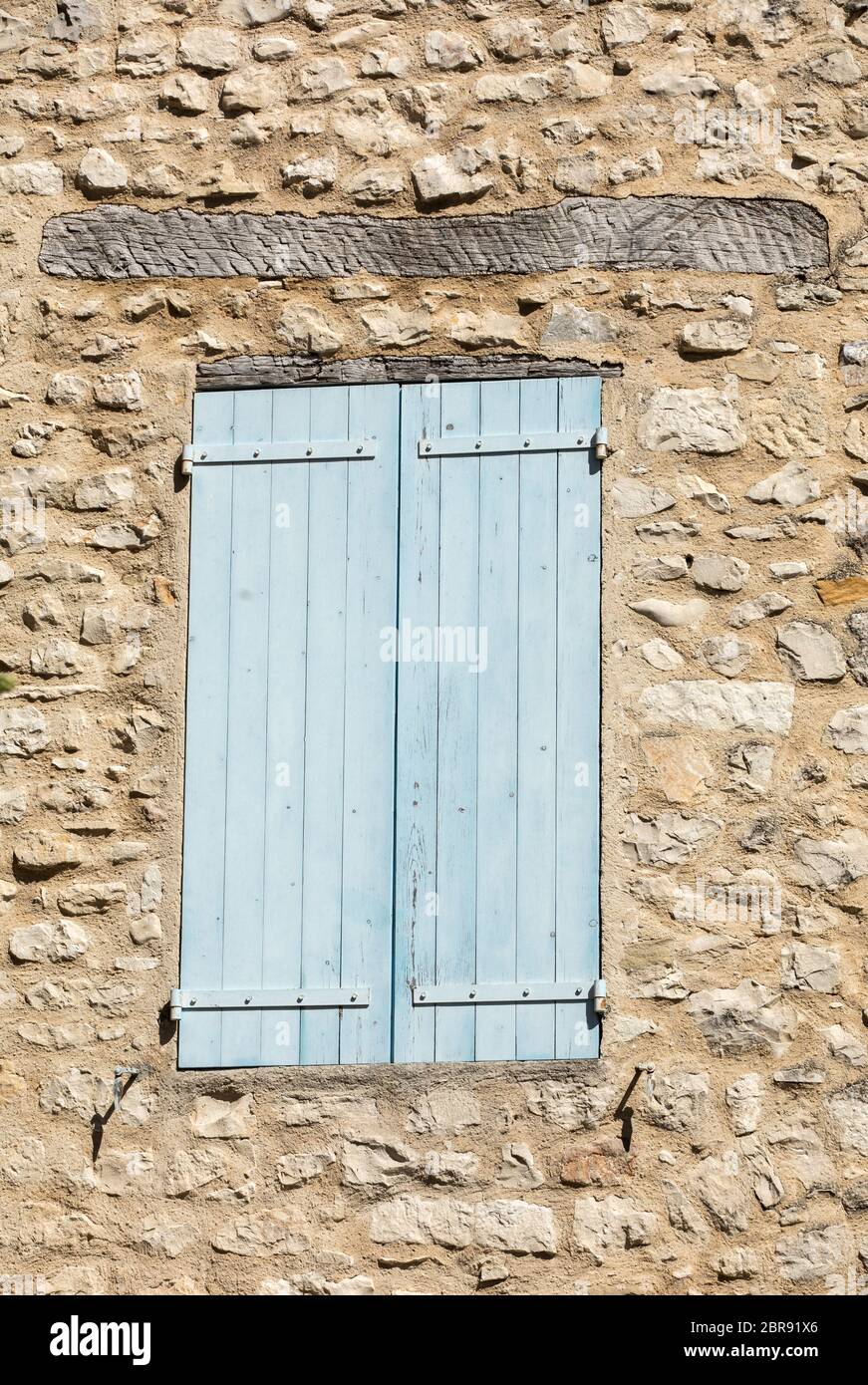 Old stone house with wooden shutters, Provence, France Stock Photo - Alamy