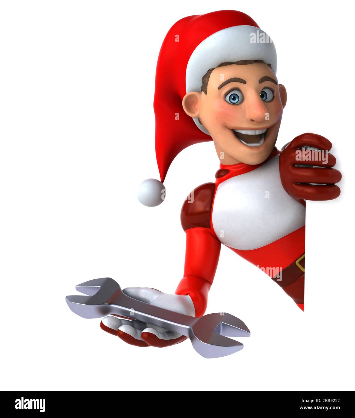 Fun Super Santa Claus - 3D Illustration Stock Photo - Alamy