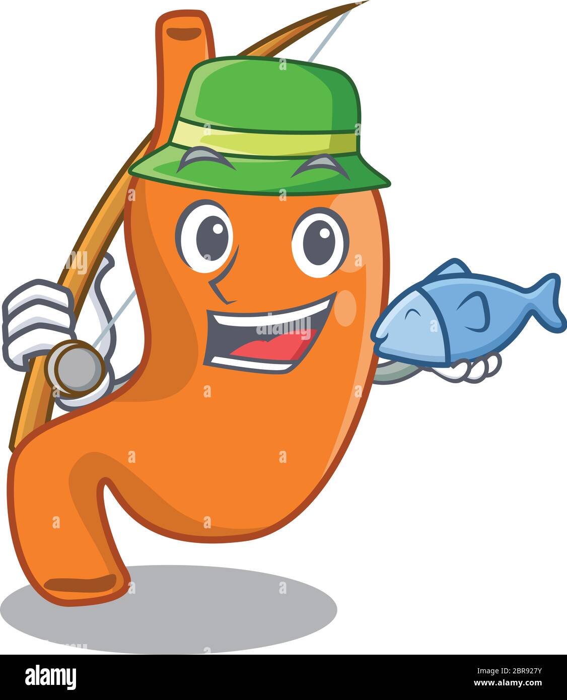 Cartoon design style of stomach goes to fishing Stock Vector Image ...