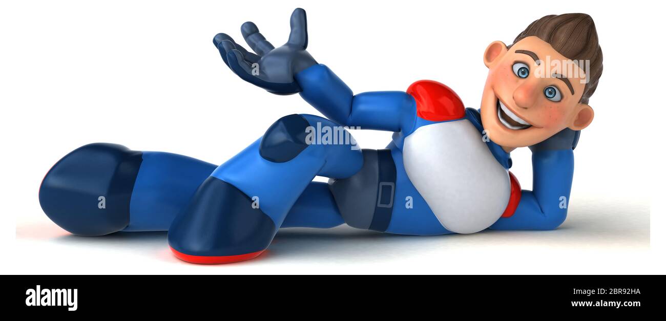 Fun modern superhero - 3D Illustration Stock Photo - Alamy