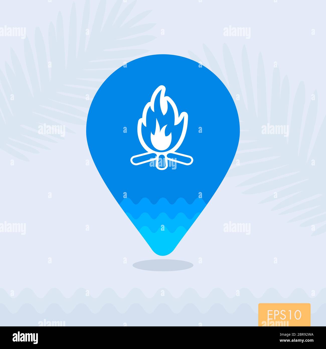 Bonfire vector pin map icon. Beach Map pointer. Summer Map markers ...