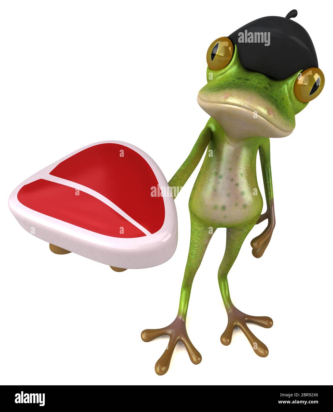 Fun french frog - 3D Illustration Stock Photo - Alamy