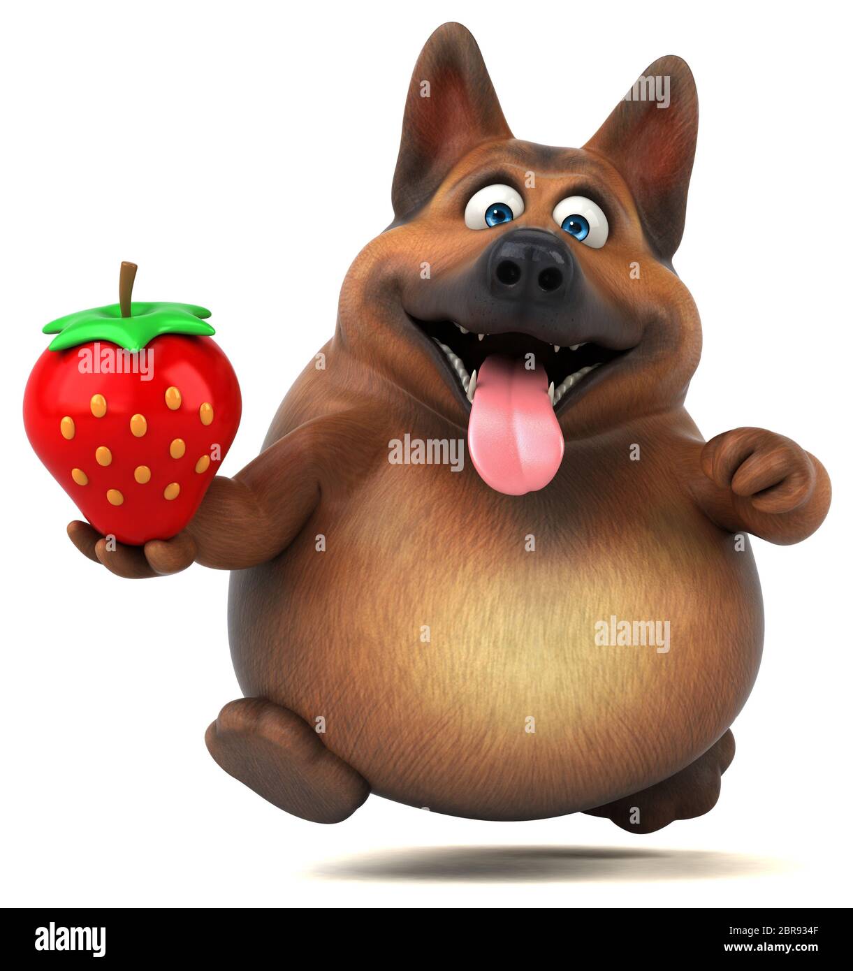 Fun german shepherd dog - 3D Illustration Stock Photo - Alamy