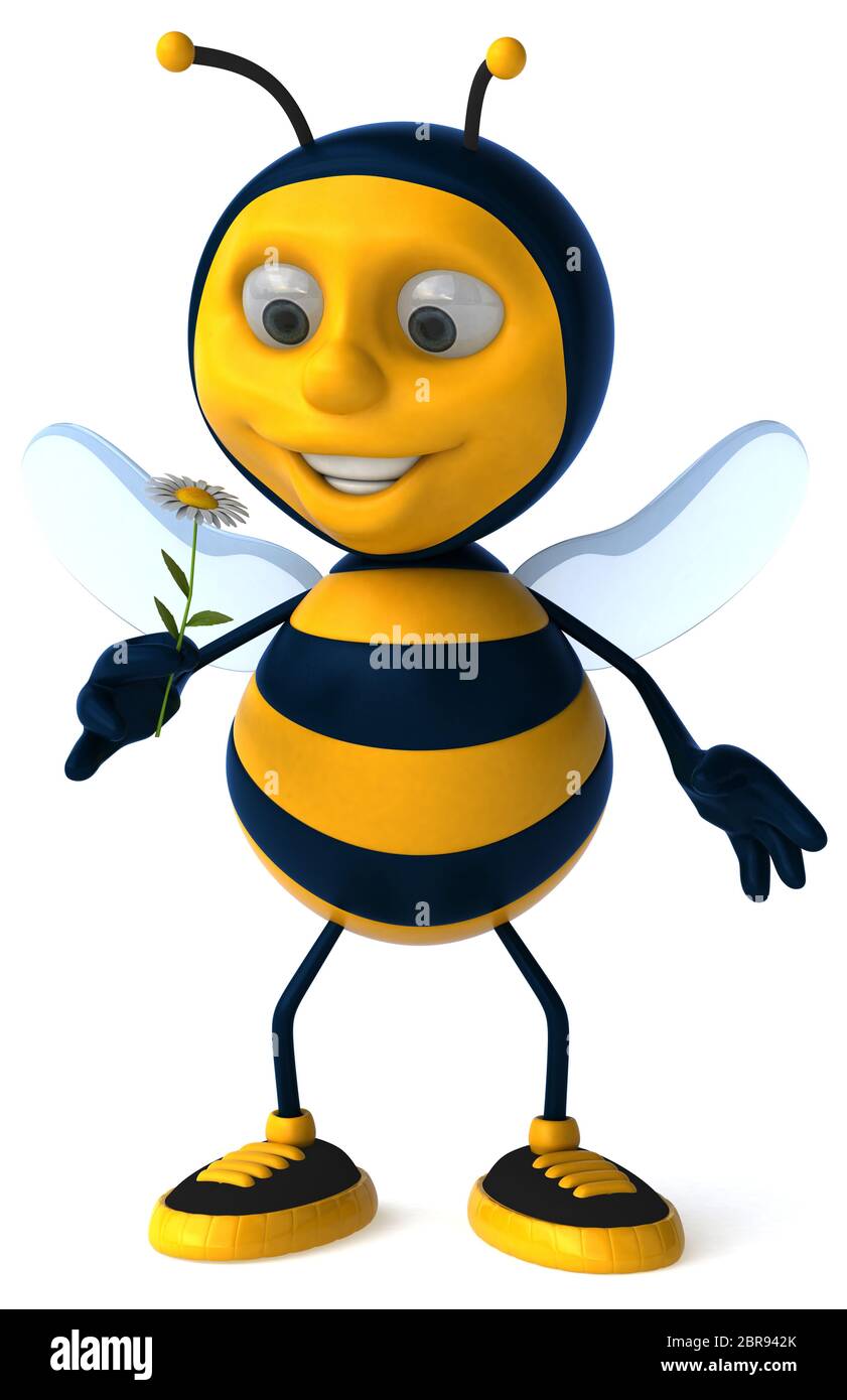 Fun bee - 3D Illustration Stock Photo - Alamy