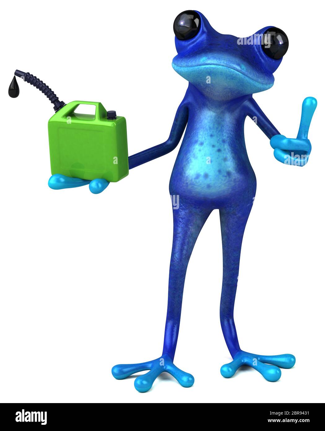 Fun blue frog - 3D Illustration Stock Photo - Alamy