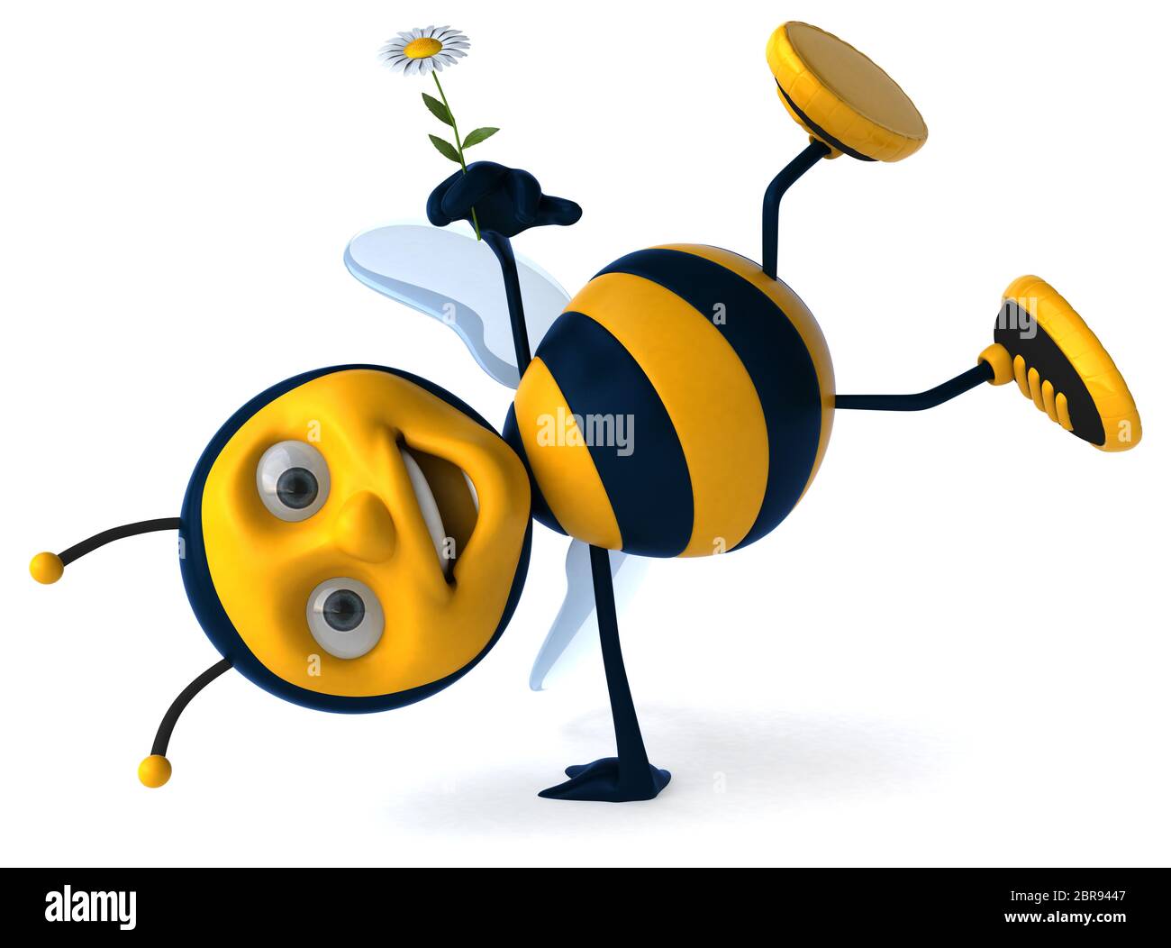 Fun bee - 3D Illustration Stock Photo - Alamy