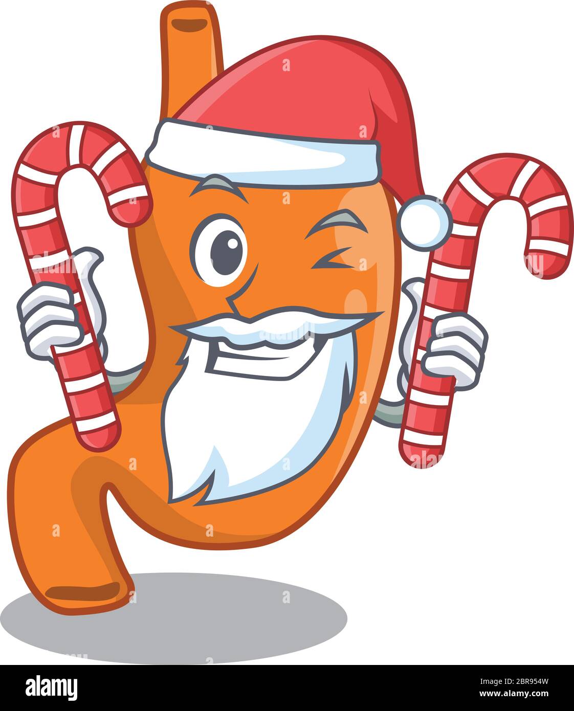 Friendly stomach dressed in Santa Cartoon character with Christmas ...