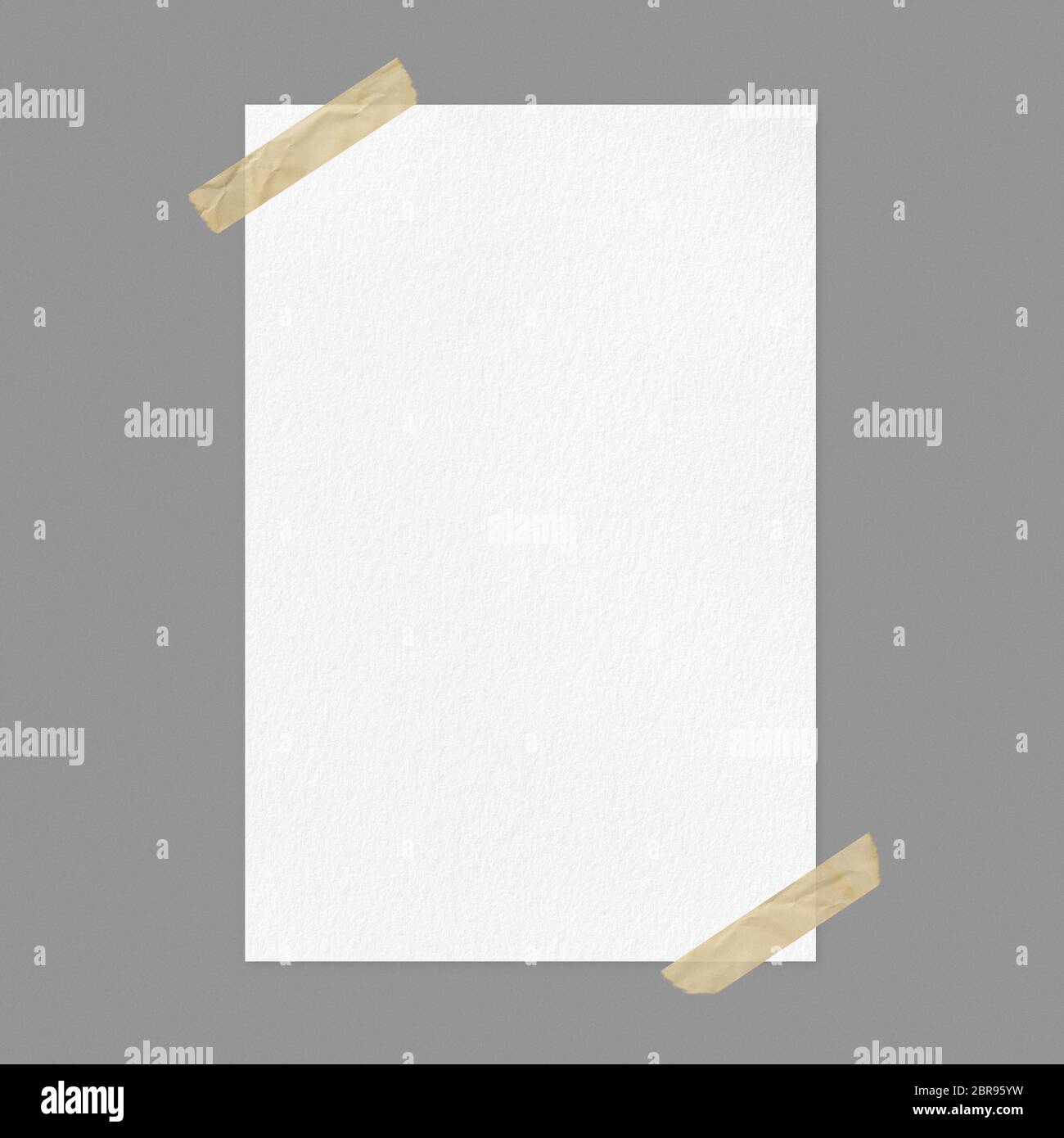 Blank white poster mockup on gray background, front view a4 paper sheet ...