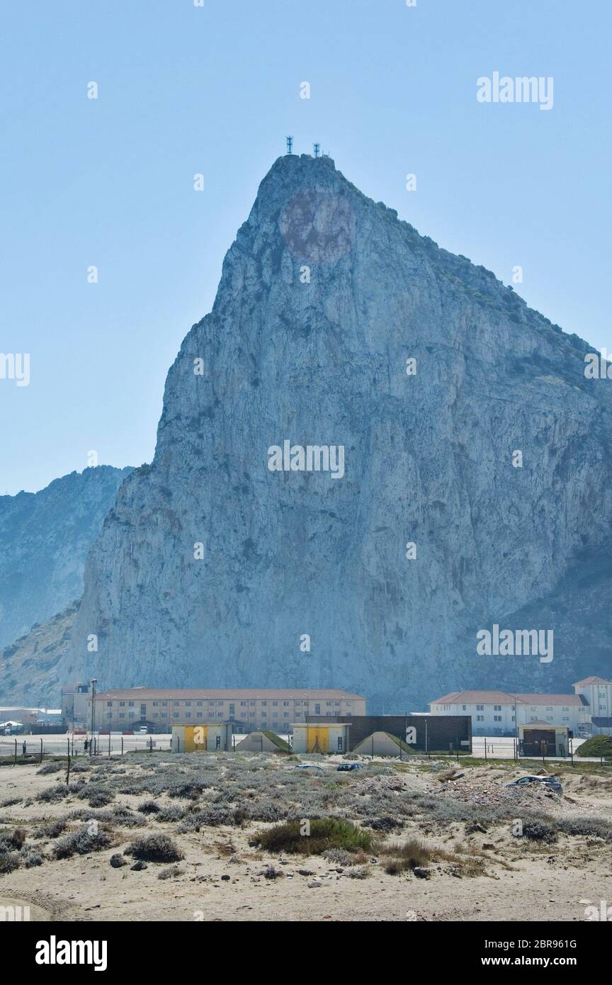 The rock of Gibraltar, beach and coastline Stock Photo - Alamy