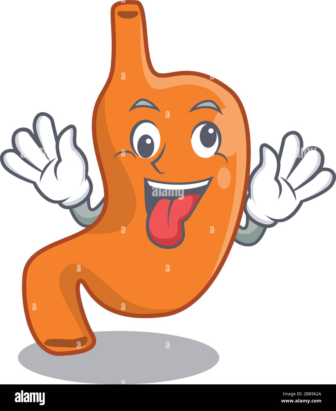 A mascot design of stomach having a funny crazy face Stock Vector Image ...