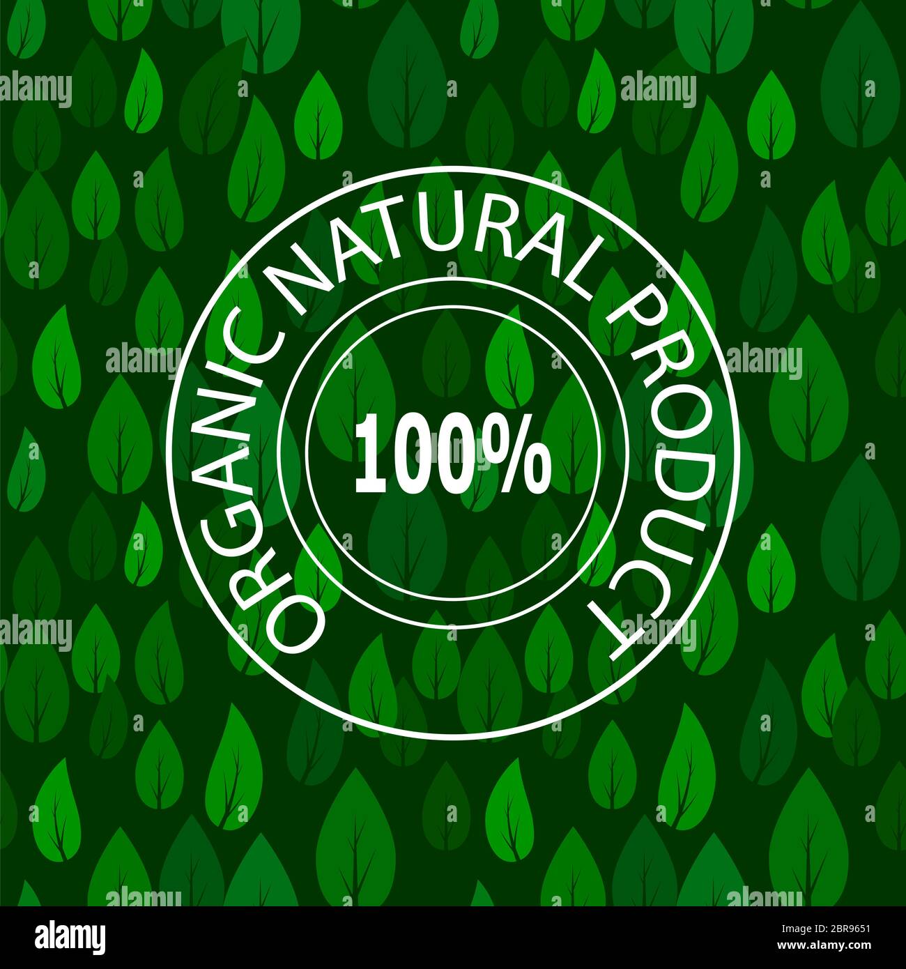 Stamp for Natural Organic Product on Green Leave Seamless Pattern Stock ...