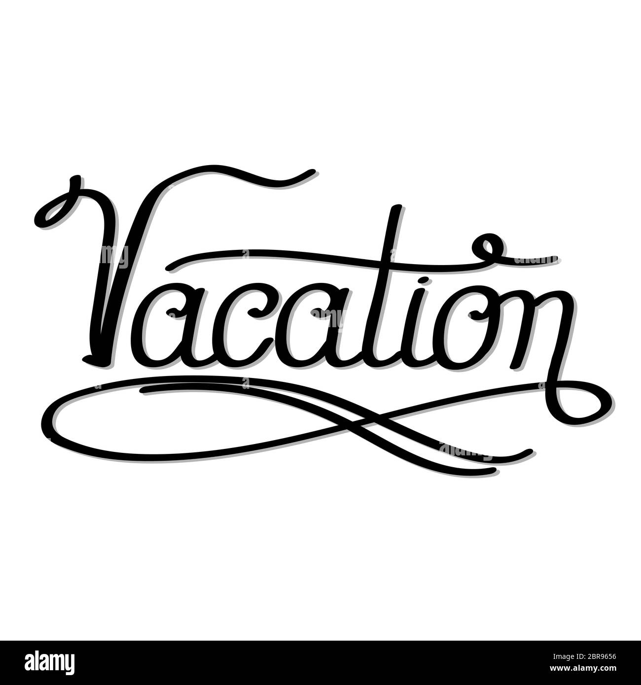 Lettering Text. Hand Sketched Vacation Typography Sign for Badge, Icon ...