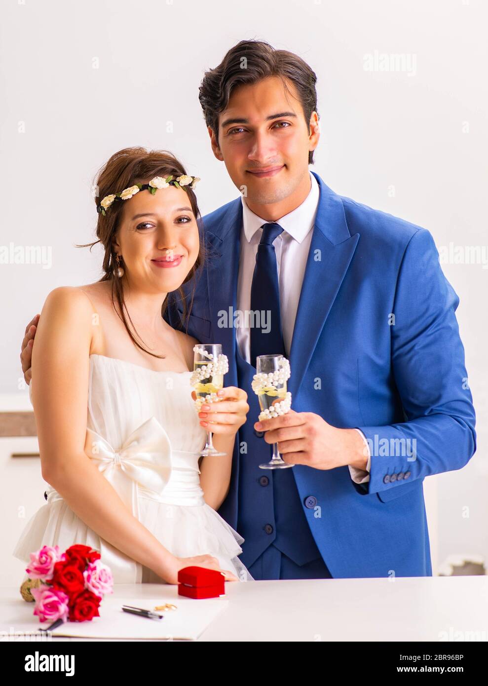 The wedding ceremony with wife and husband Stock Photo - Alamy