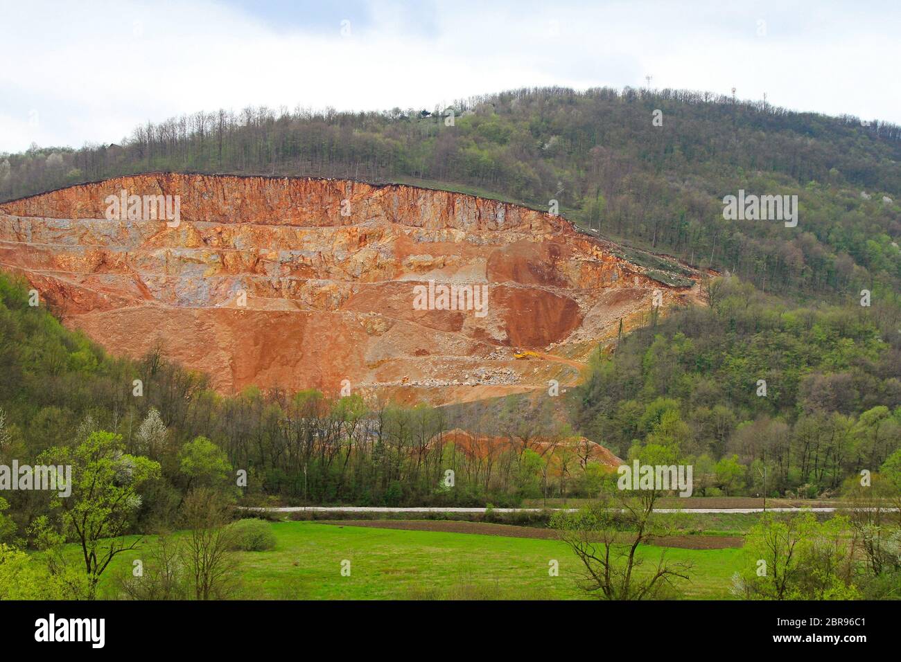 Stone Pit in Mountain Digging for Minerals Stock Photo - Alamy