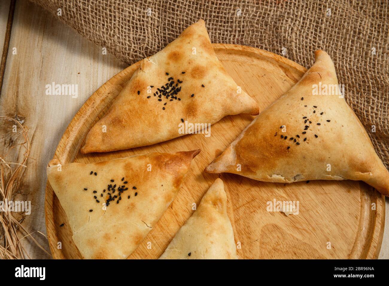 Samosa, samsa - meat stuffed pies, oriental style. Puff pastries with ...