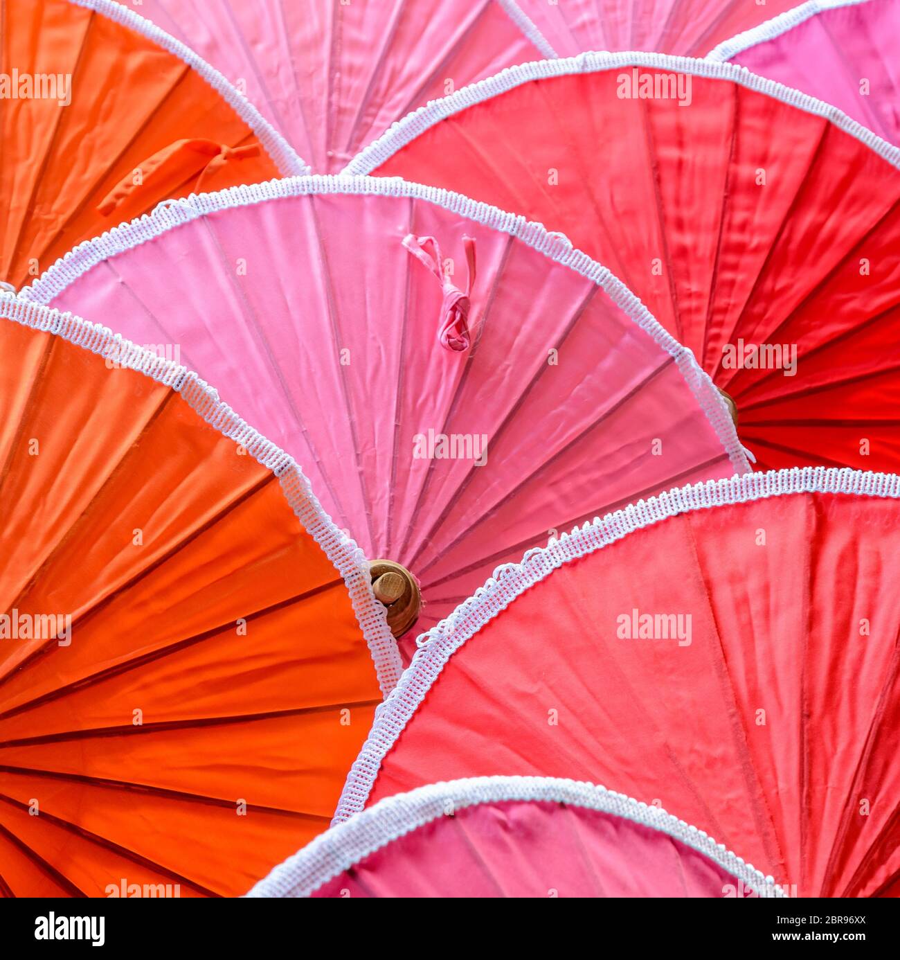 Colorful of handmade natural cotton umbrellas Stock Photo - Alamy