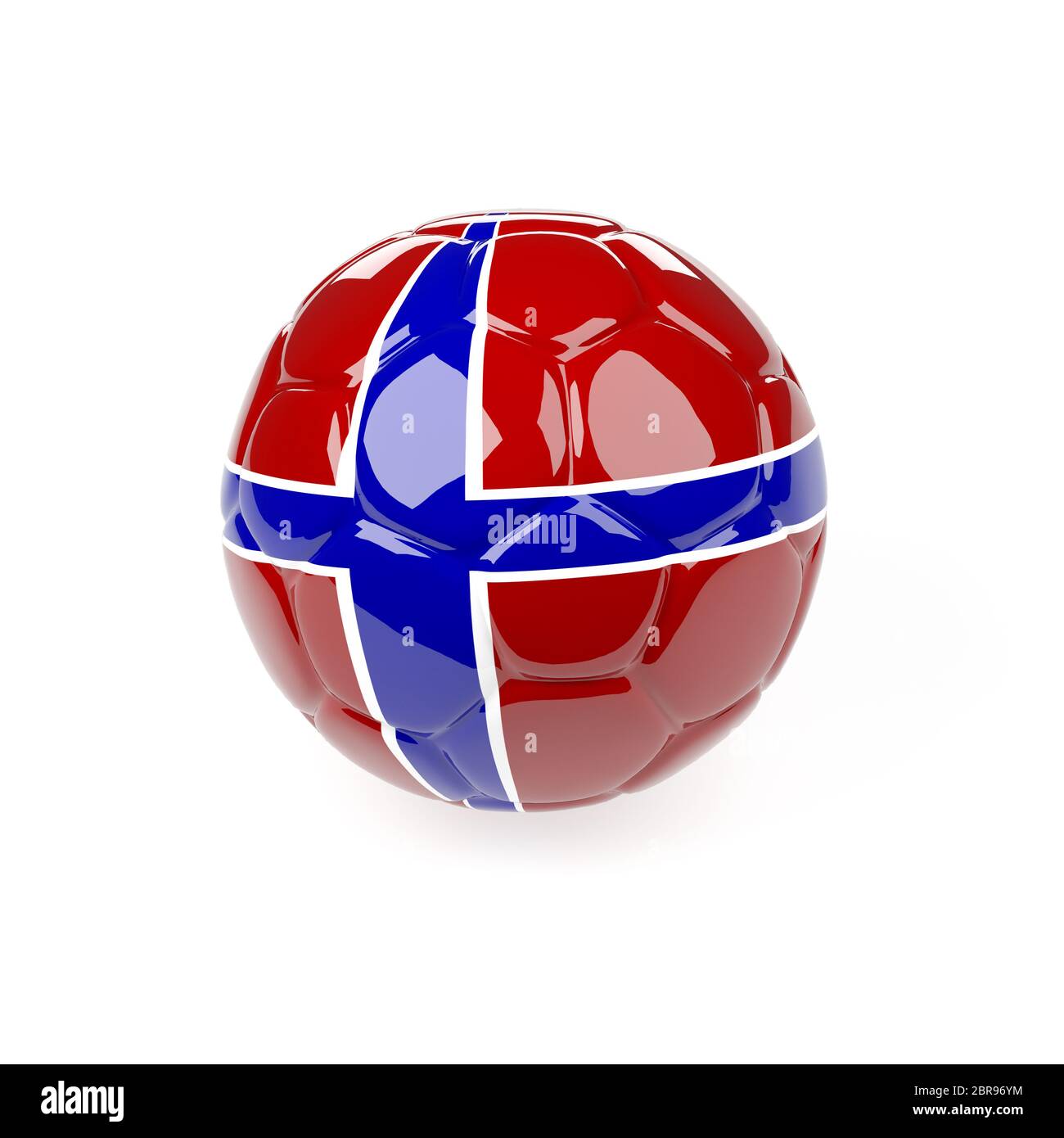 Soccer ball with the flag of Norway on a white background, 3d rendering ...