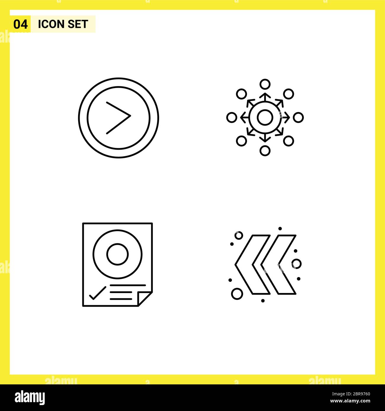 Line Pack of 4 Universal Symbols of arrow, check, user, connect, mark ...