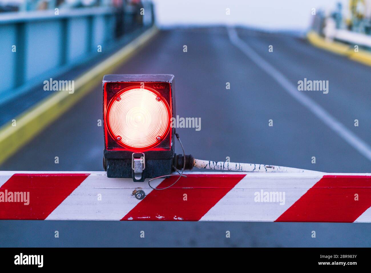stop sign light on the stop bar on the road Stock Photo - Alamy