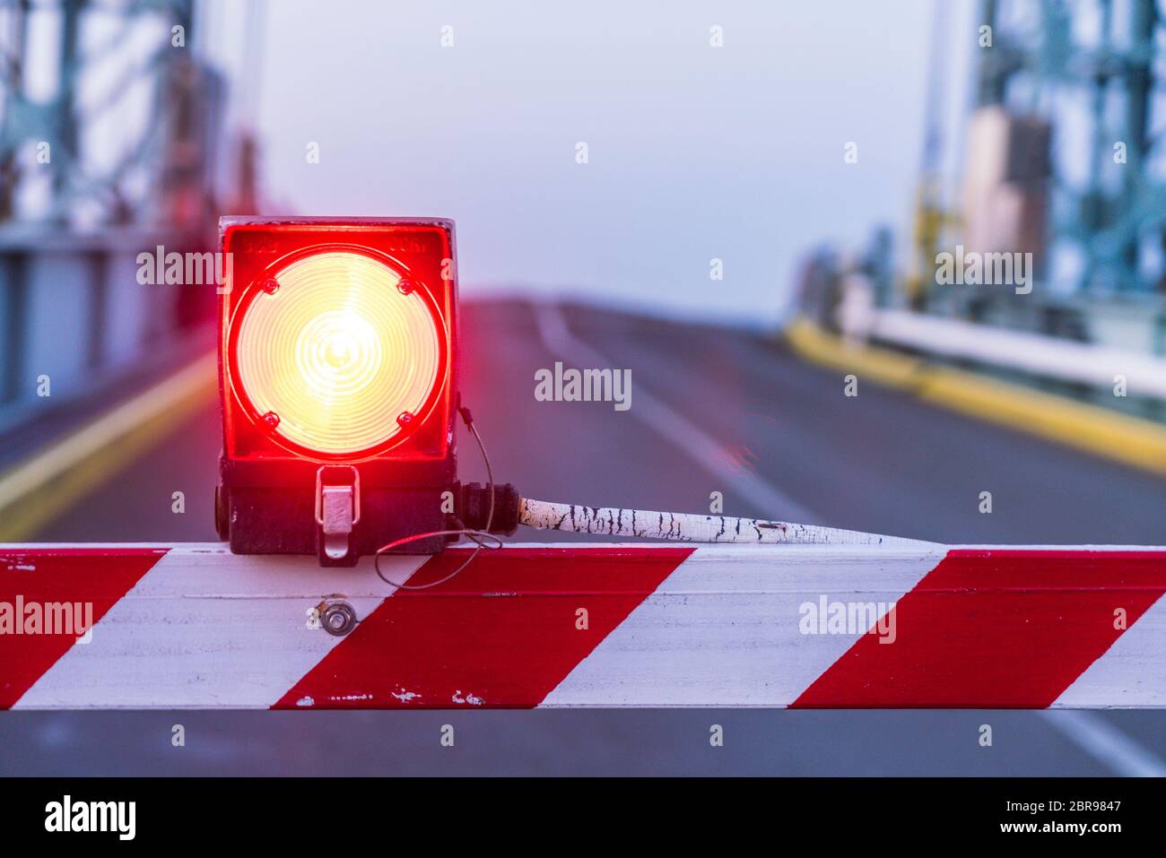 stop sign light on the stop bar on the road Stock Photo - Alamy