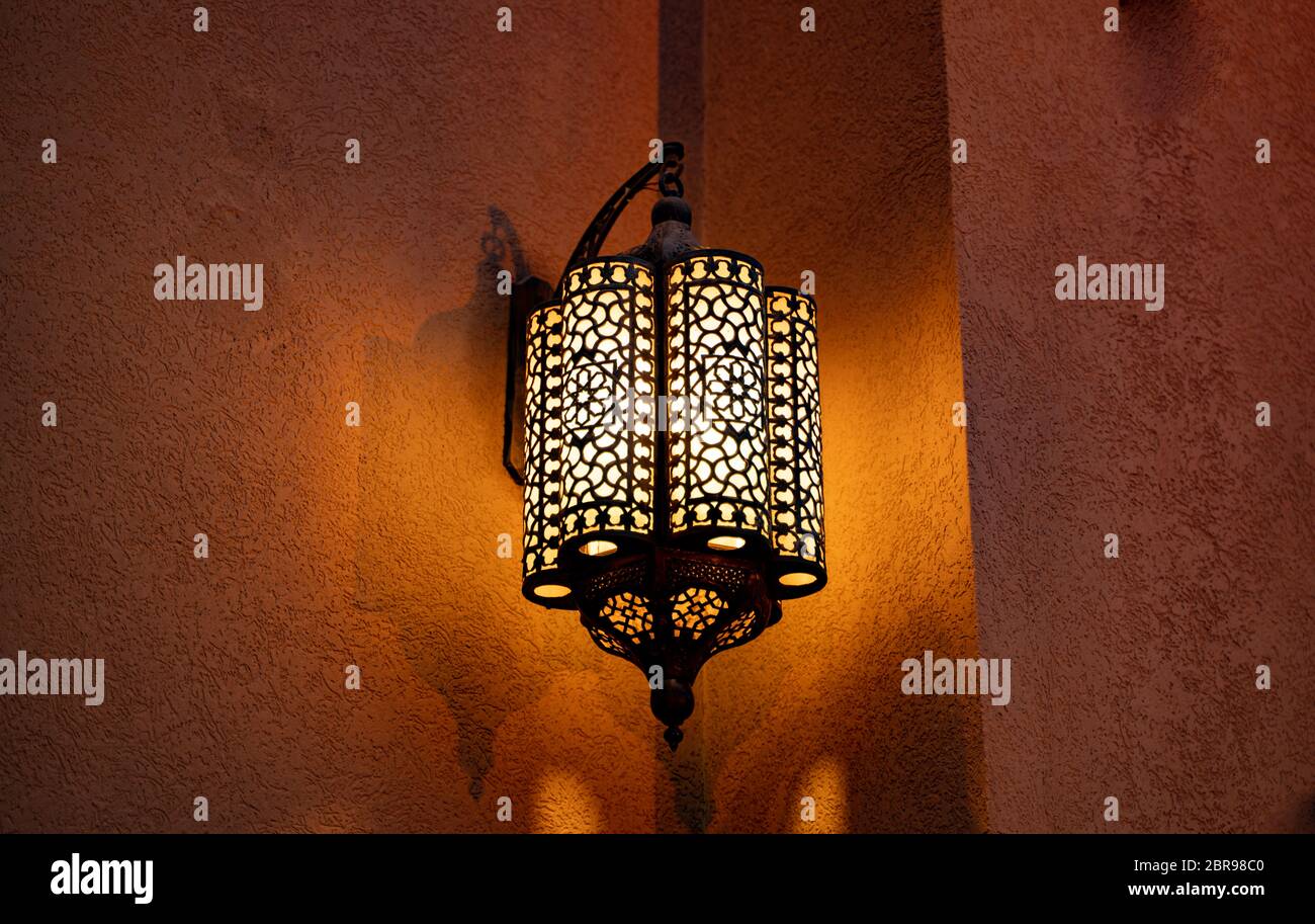Morocco style lamp at a mosque in Doha, Qatar Stock Photo - Alamy