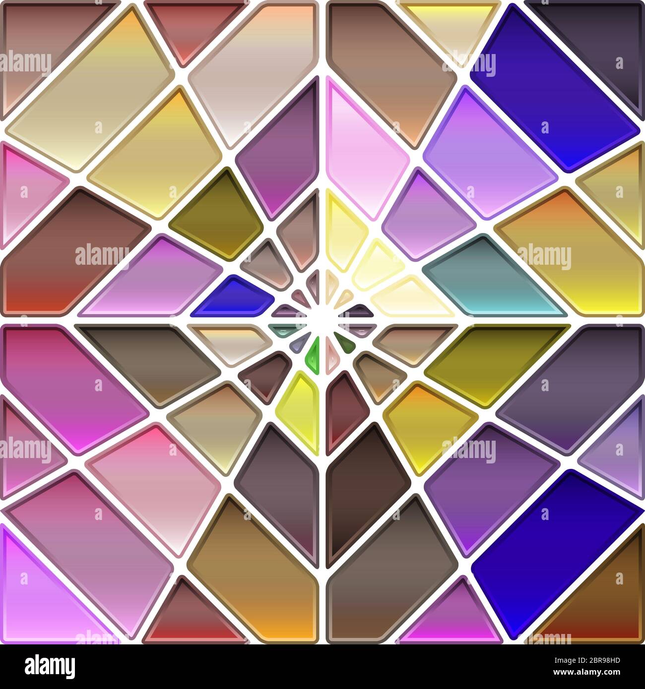 abstract stained-glass mosaic background - brown and violet rhombus ...
