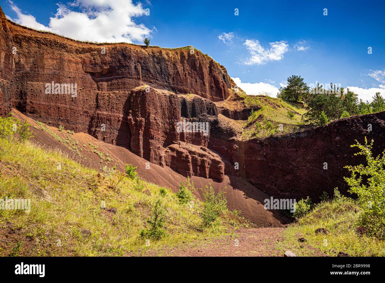 Remains of the prehistoric volcano that once was worked for extraction ...