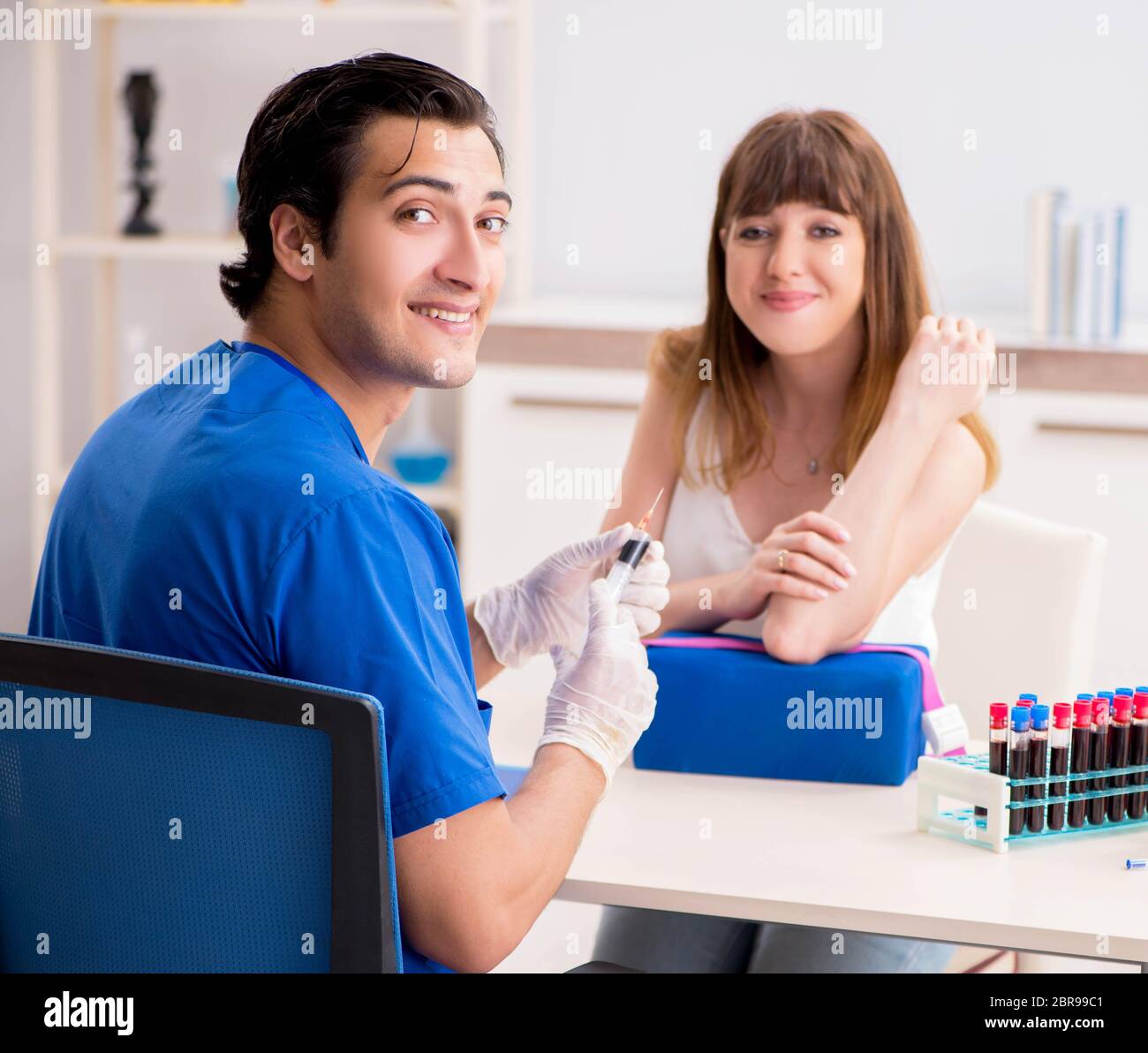 The young patient during blood test sampling procedure Stock Photo - Alamy