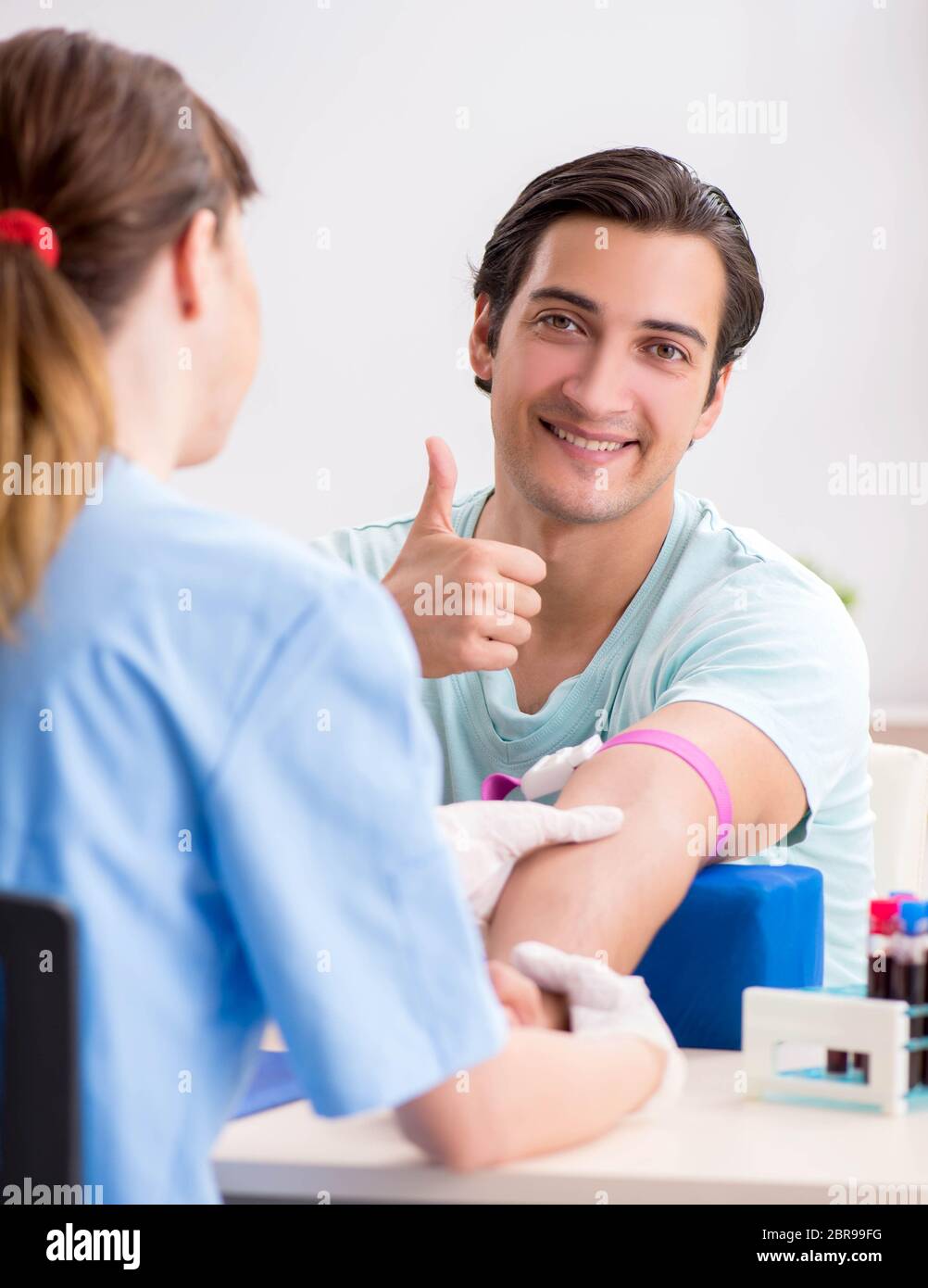 The young patient during blood test sampling procedure Stock Photo - Alamy