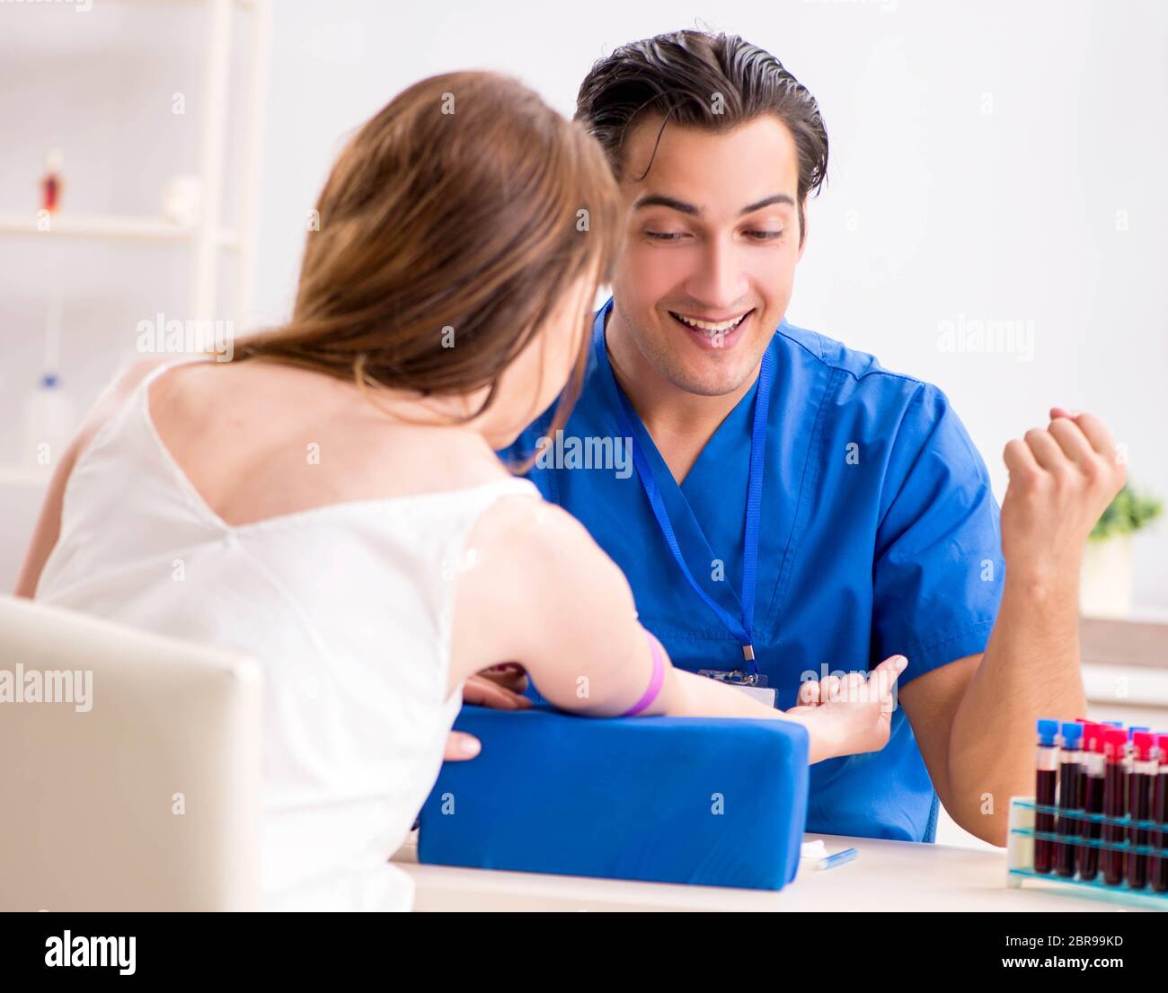 The young patient during blood test sampling procedure Stock Photo - Alamy