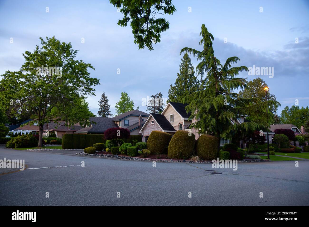 Residential Suburban Neighborhood in the City Stock Photo - Alamy