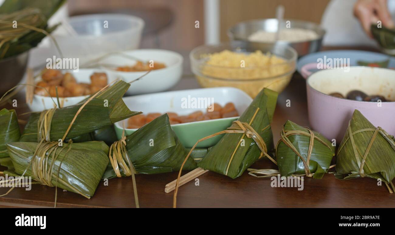 Homemade rice dumpling for Chinese dragon boat festival Stock Photo - Alamy