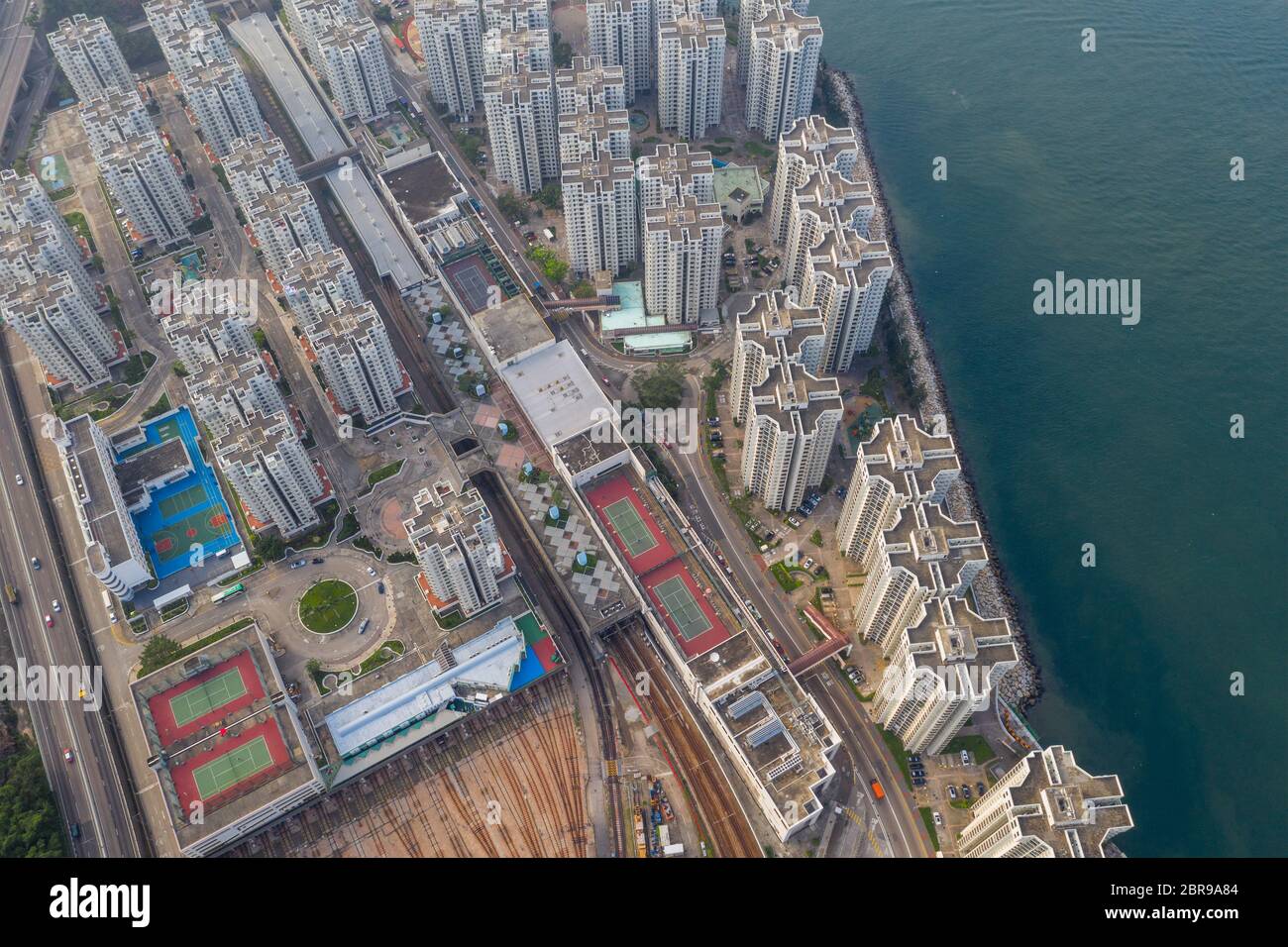 Chai Wan, Hong kong 02 May 2019: Top view of Hong Kong residential ...