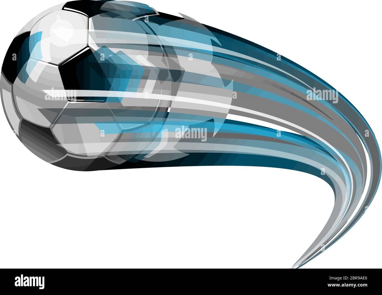 football sport ball soccer flying speed motion curved illustration ...