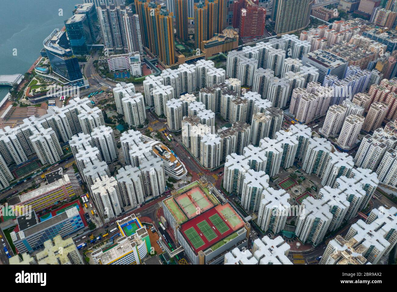 Hung Hom, Hong Kong 15 May 2019: Top view of Hong Kong residential ...