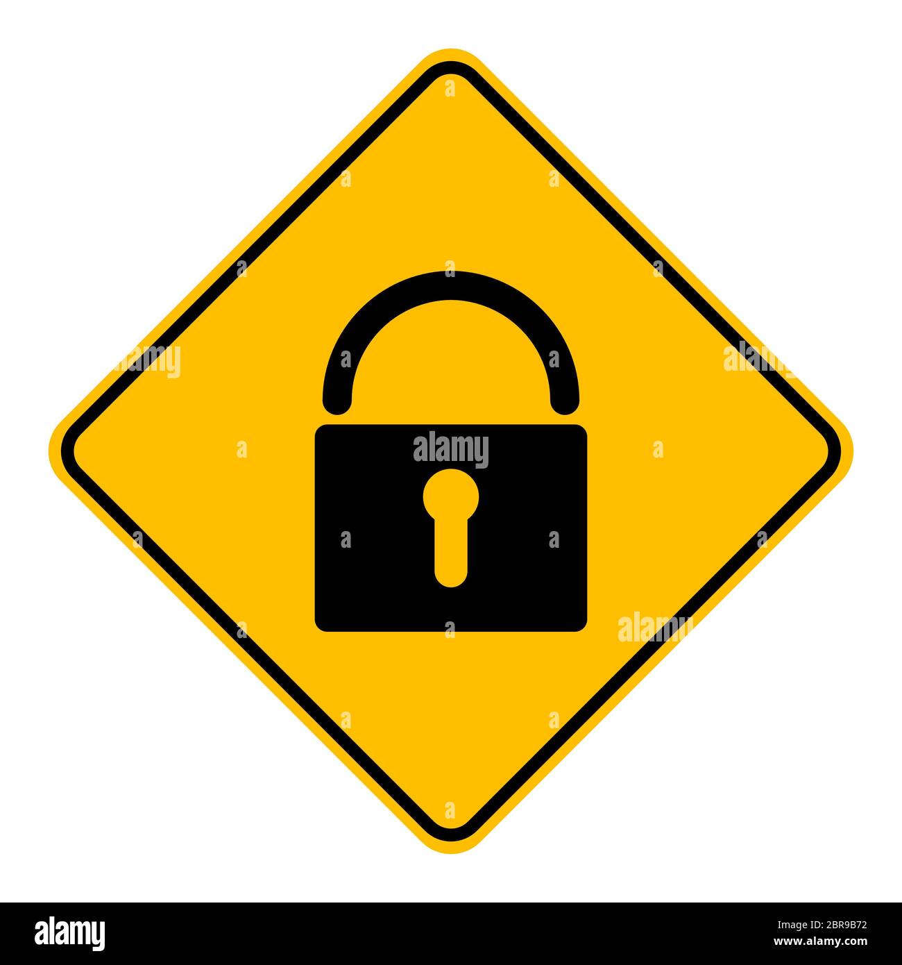 Lock and road sign Stock Photo - Alamy