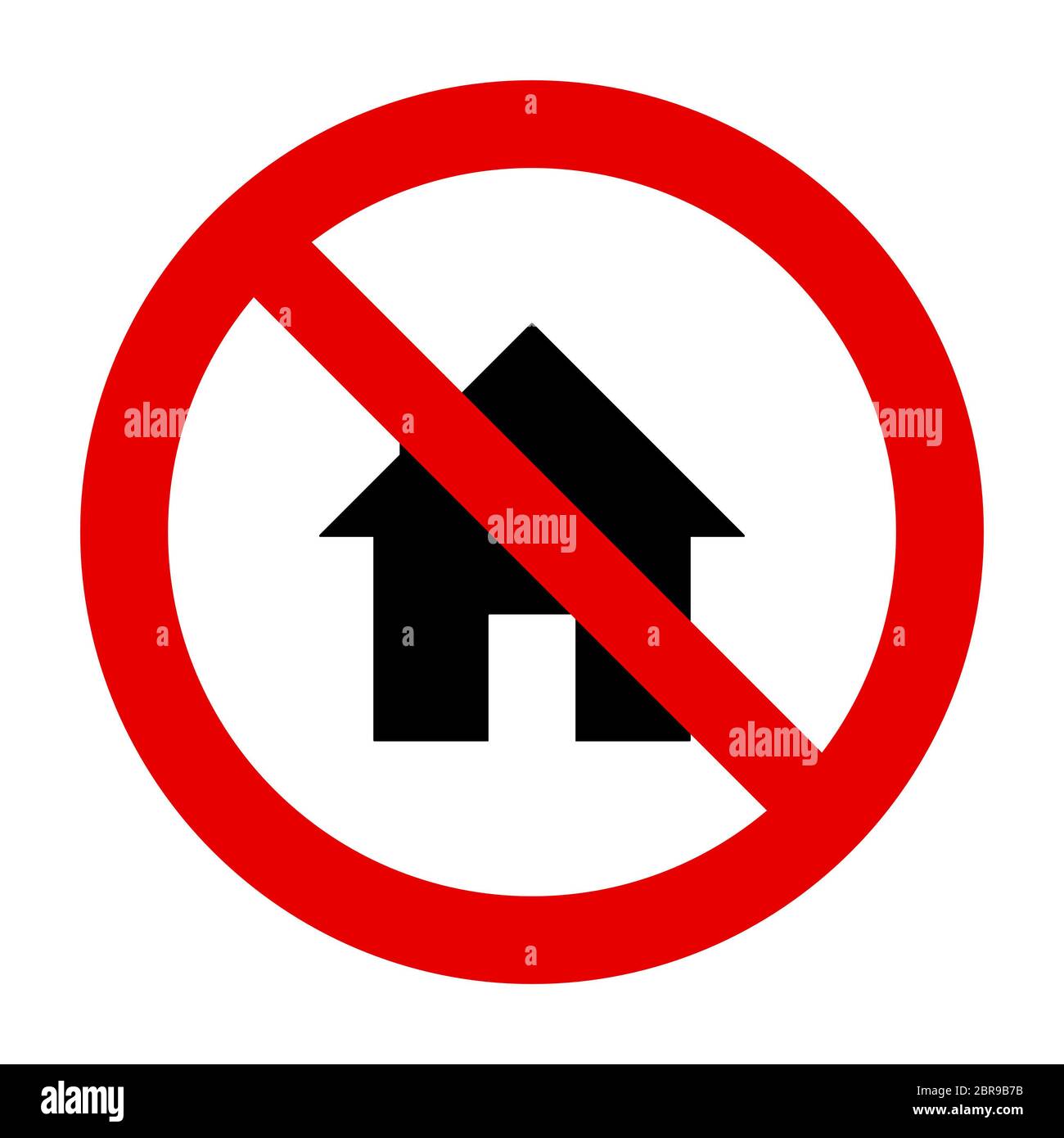 Home and prohibition sign Stock Photo - Alamy